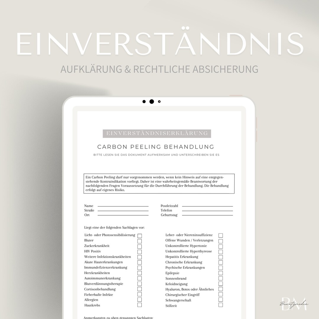 Consent Carbon Peeling Treatment Consent Form in PDF & Canva Format ...