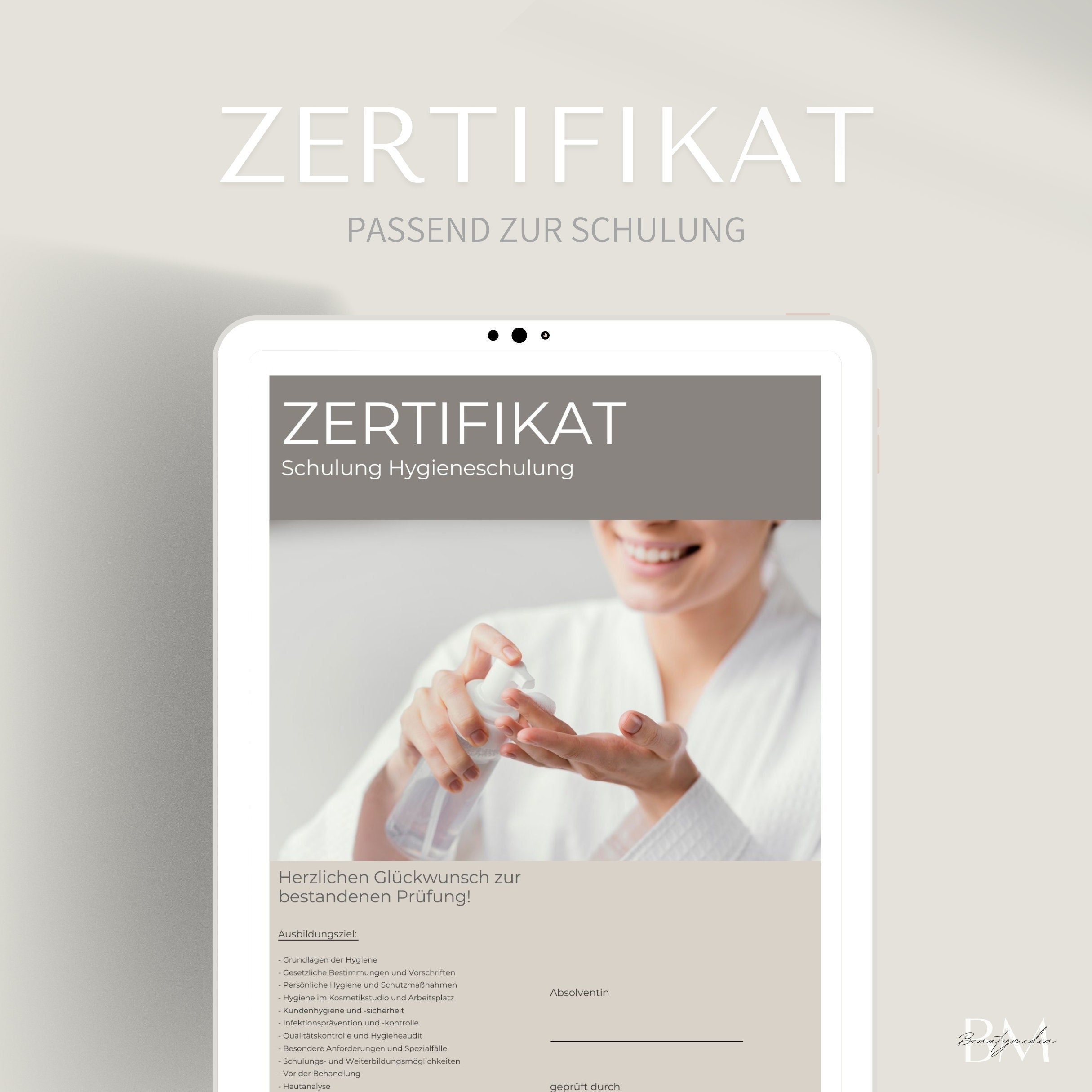 Certificate for Hygiene Training | Legal Hygiene Guidelines Diploma ...