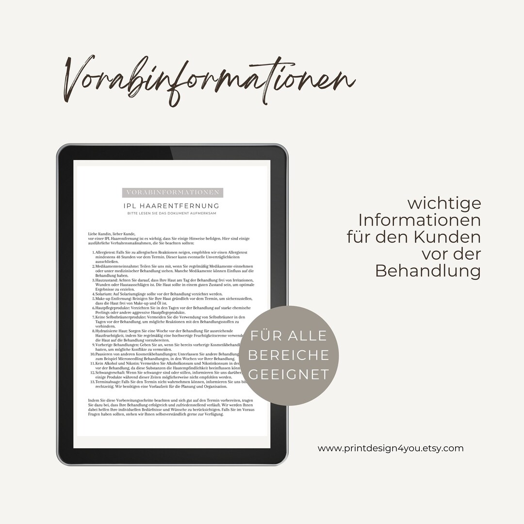 Preliminary Information IPL Hair Removal Instructions Before Laser ...