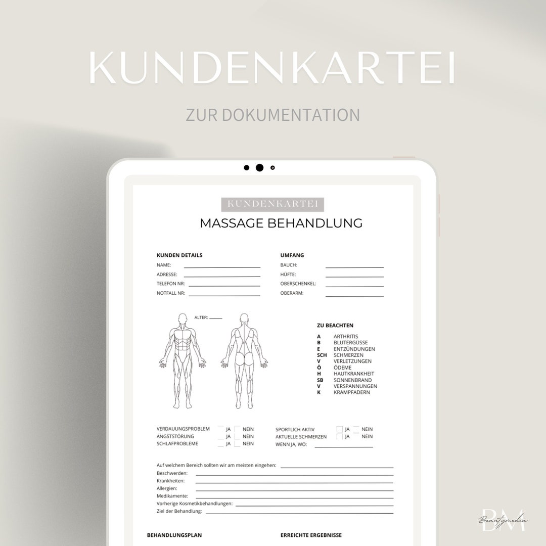 Customer File for Massage PDF and Canva Format | Acupuncture ...
