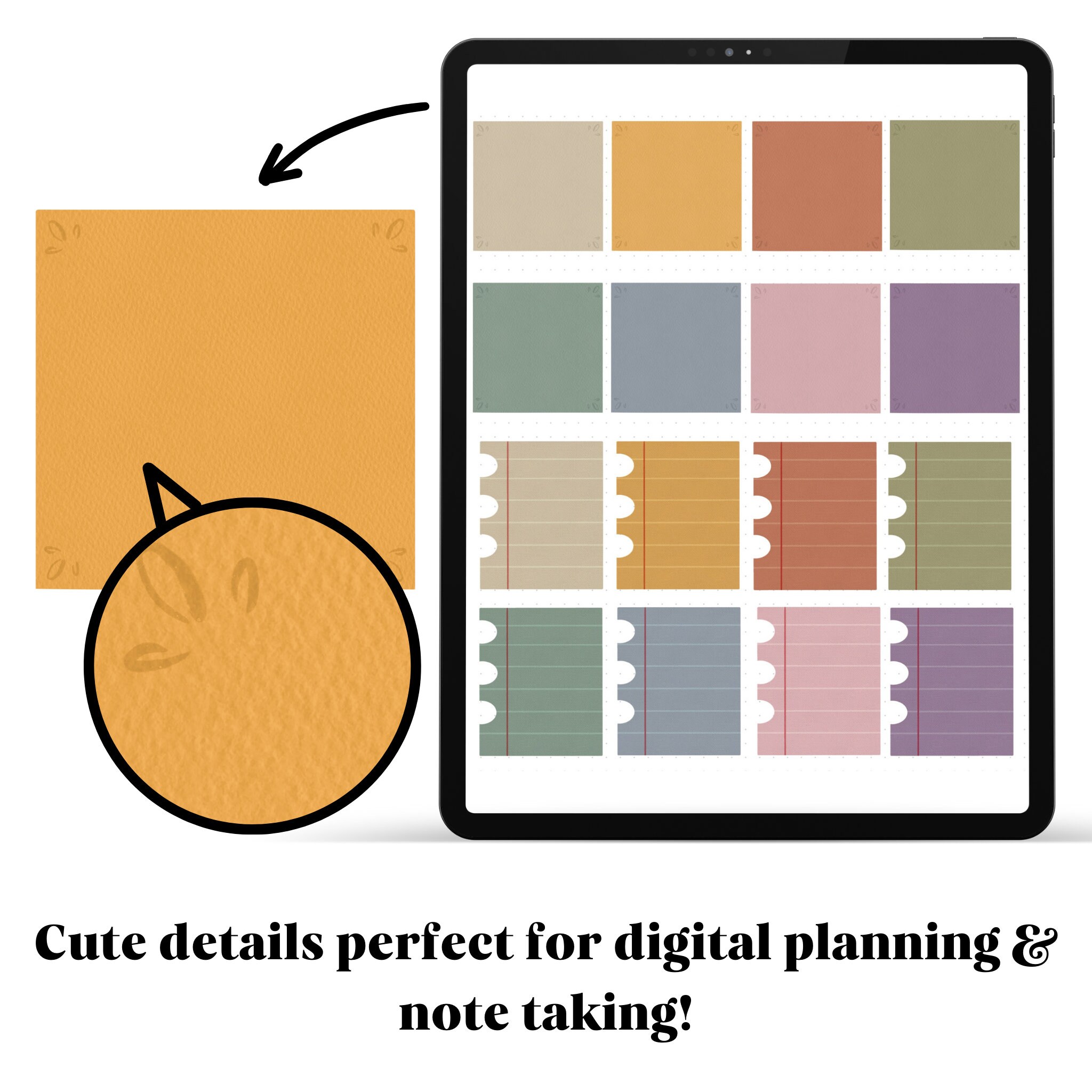 Digital Textured Planner Stickers, Goodnotes, Aesthetic and Cute ...