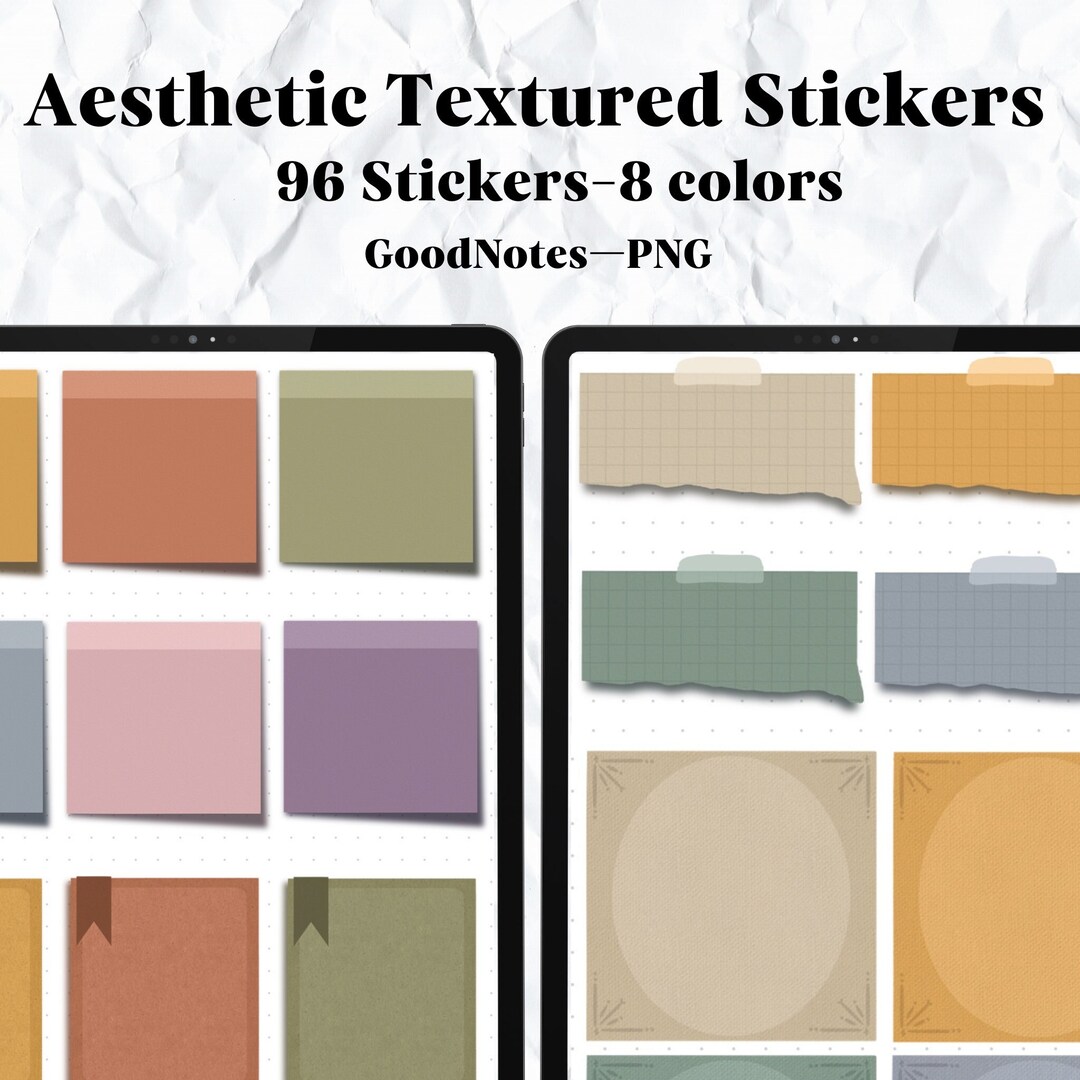 Digital Textured Planner Stickers, Goodnotes, Aesthetic and Cute ...