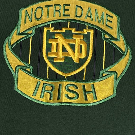 Vintage Notre Dame Fighting Irish Men’s Green Embroid… - Gem