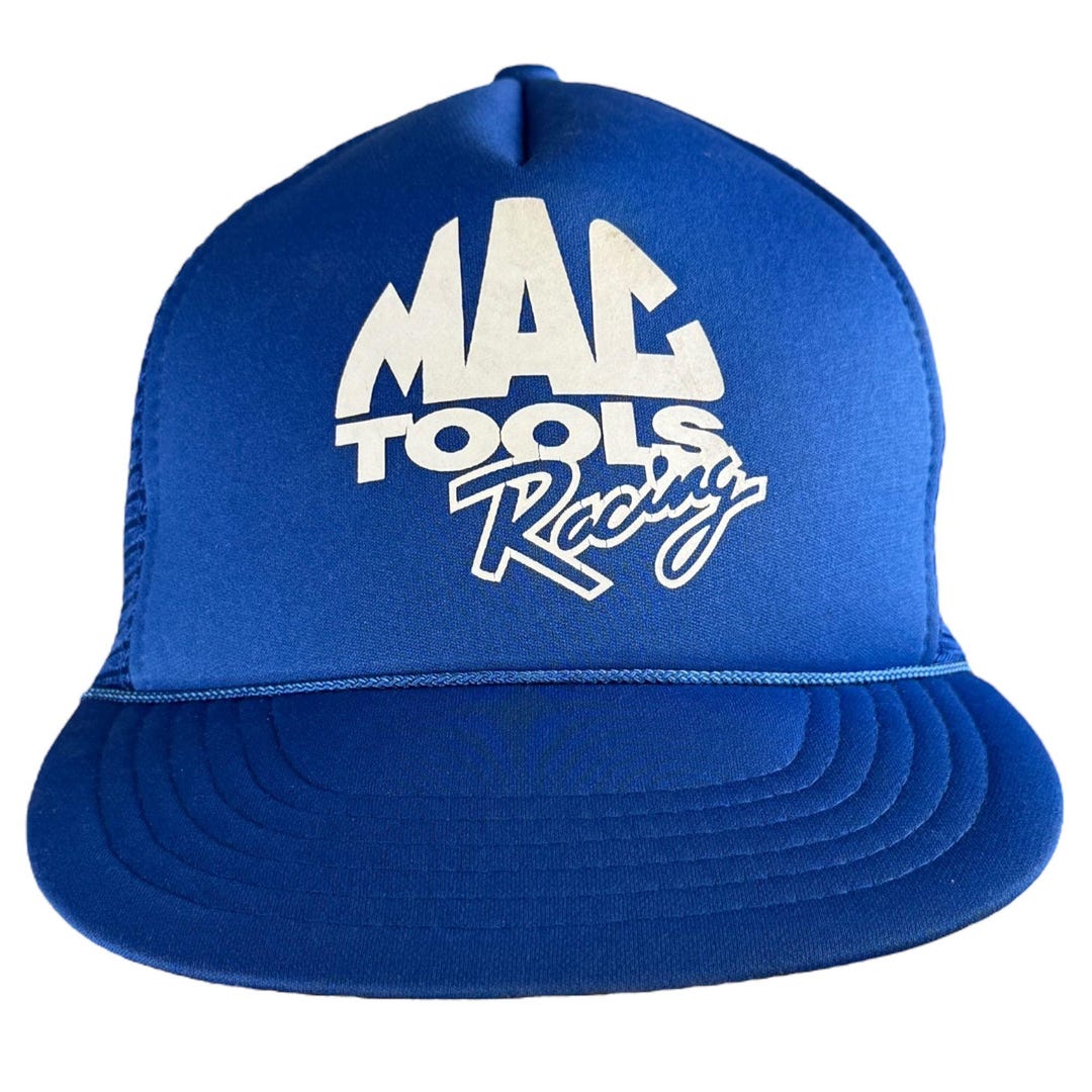 Mac Tools Racing Blue Trucker Hat Sportsman Brand Adjustable Snapback ...