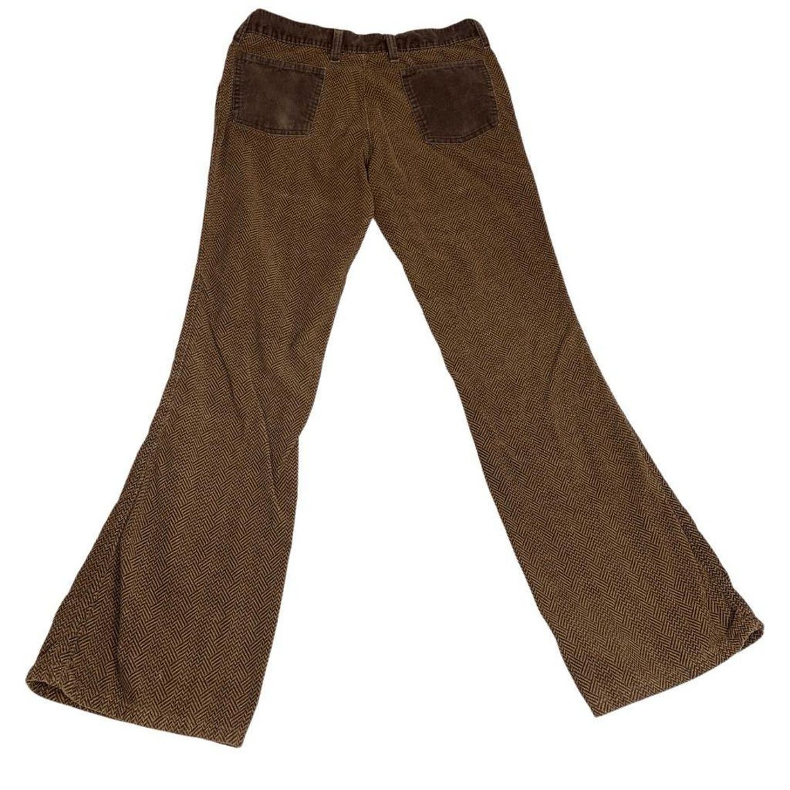 Male Slacks Brown 70s Corduroy Bellbottoms Scovall Zip Flare Jeans Size ...