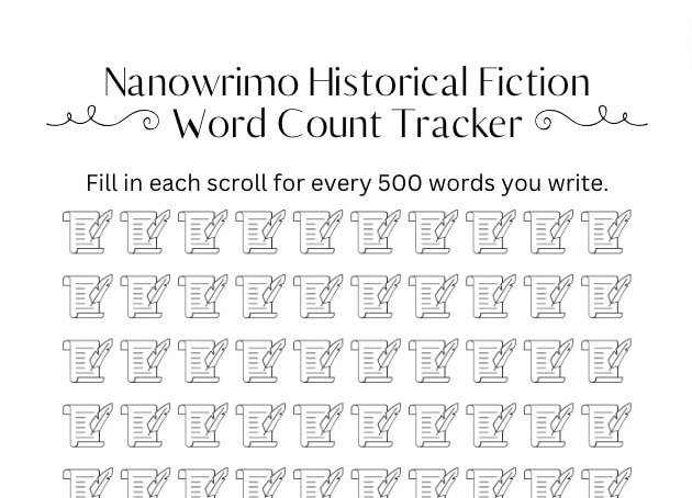 Nanowrimo Word Count Tracker Collection - PRINTABLE - Etsy