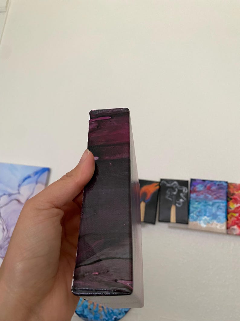 Pink and Black Acrylic Pour Painting “hot Pink Mess” Square Size Canvas ...