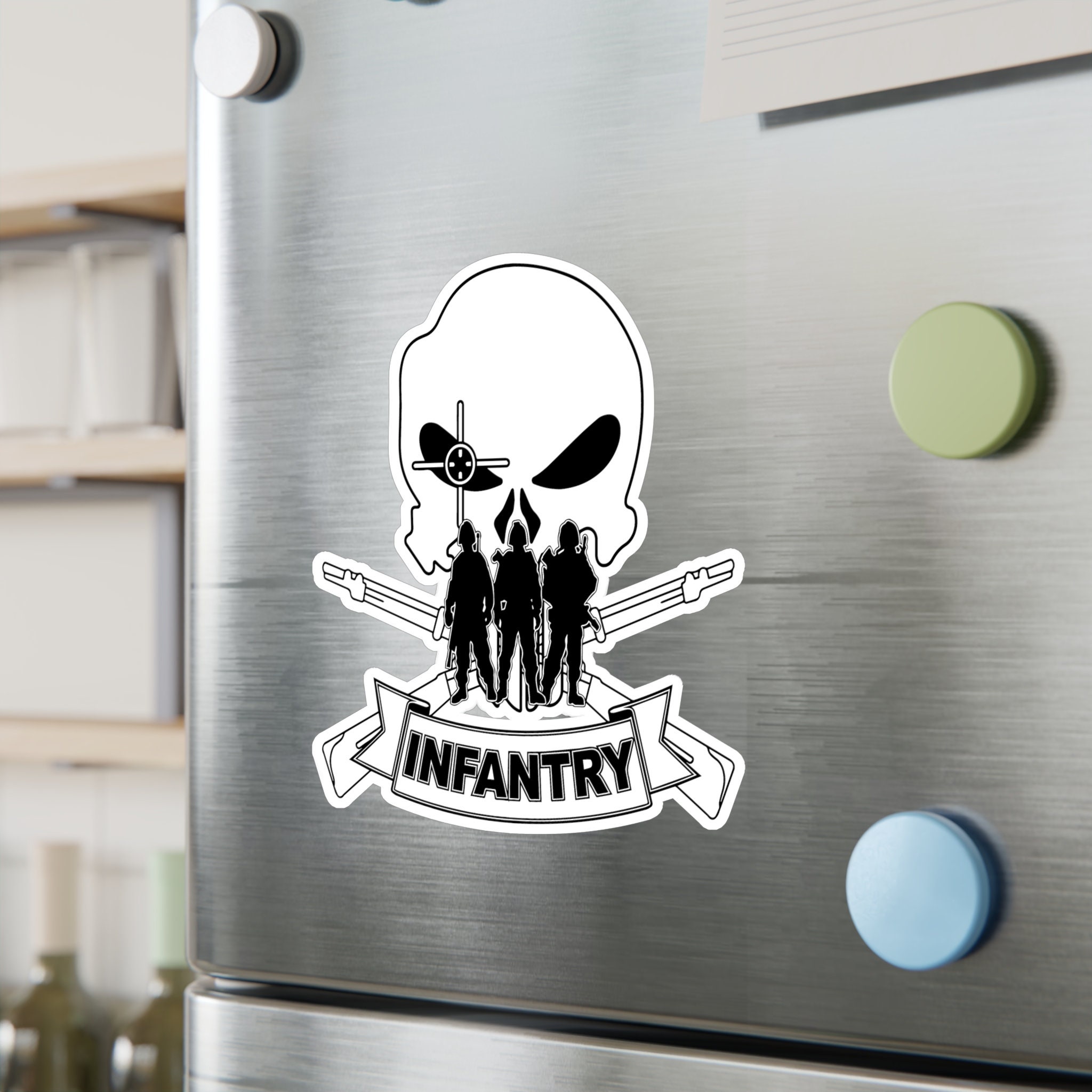 Infantry Sticker: Skull & Crossed Rifles - Etsy