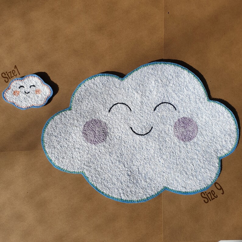 Fuzzy Cloud, X9 Sizes, Machine Embroidery Design File, Kawaii, Instant ...