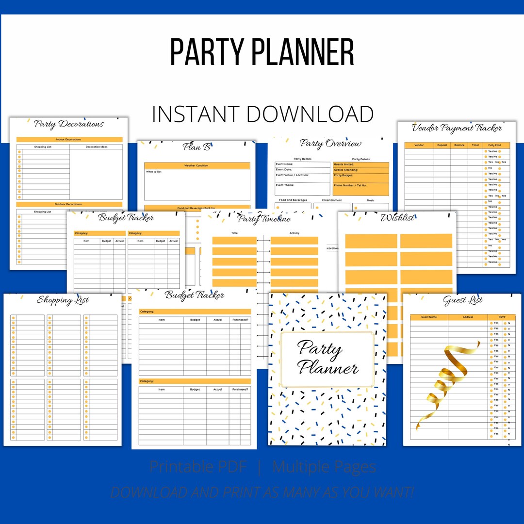 Printable Party Planner, Event Planner, Birthday Planner, Party ...