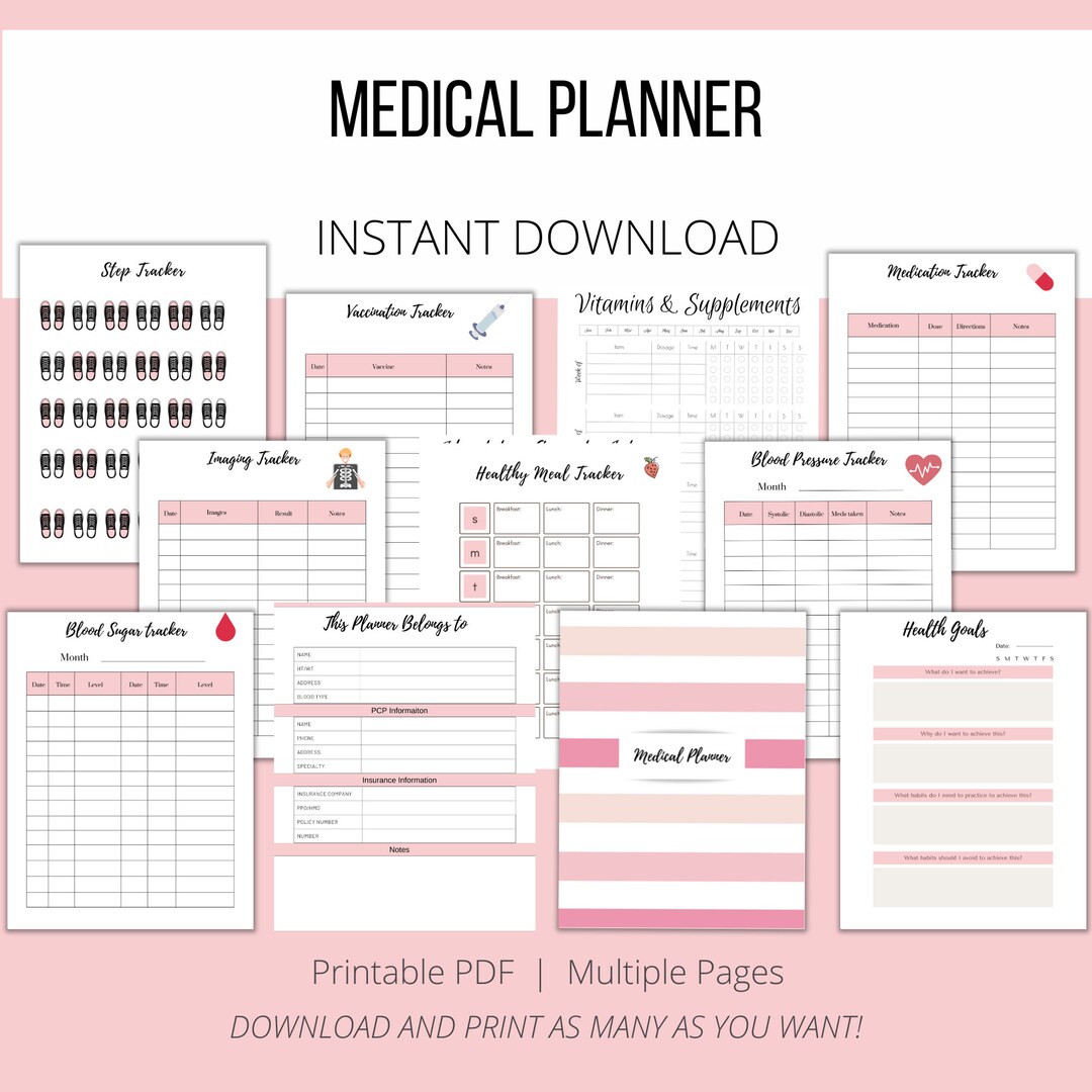 Medical Planner, Medical Binder, Health Tracker, Wellness Planner ...