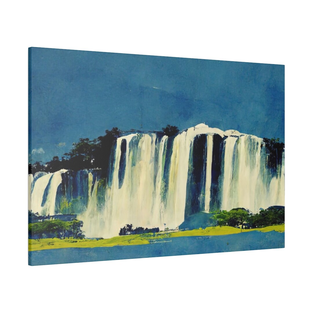 Waterfalls Acrylic-style Artwork Canvas Print - Etsy
