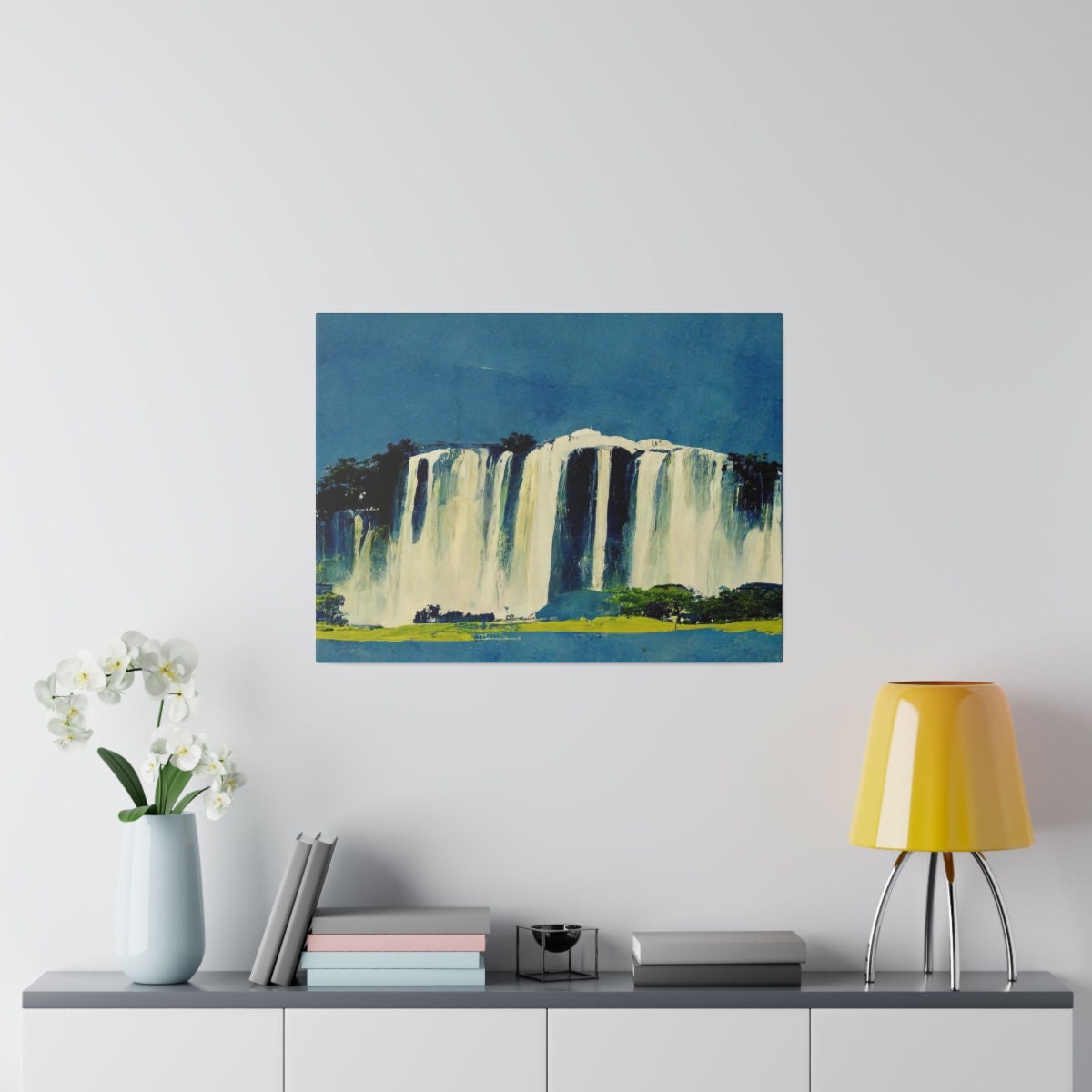 Waterfalls Acrylic-style Artwork Canvas Print - Etsy