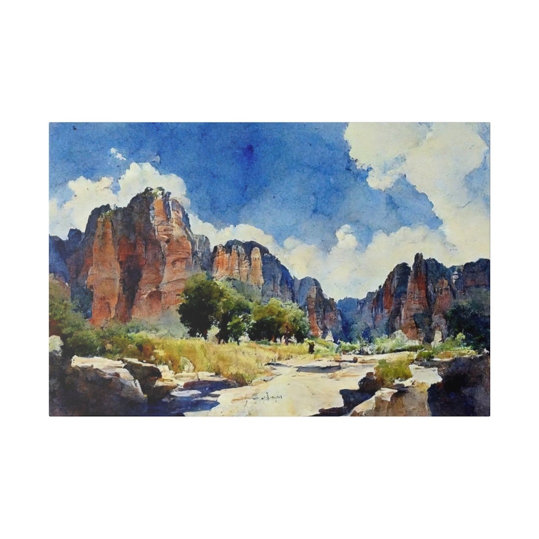 Zion National Park Watercolor-style Artwork Inspired by Zion National ...