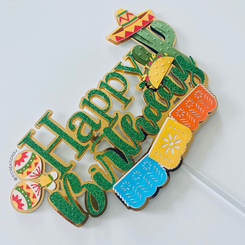 Fiesta Cake Topper - Picado Cake Topper - Etsy