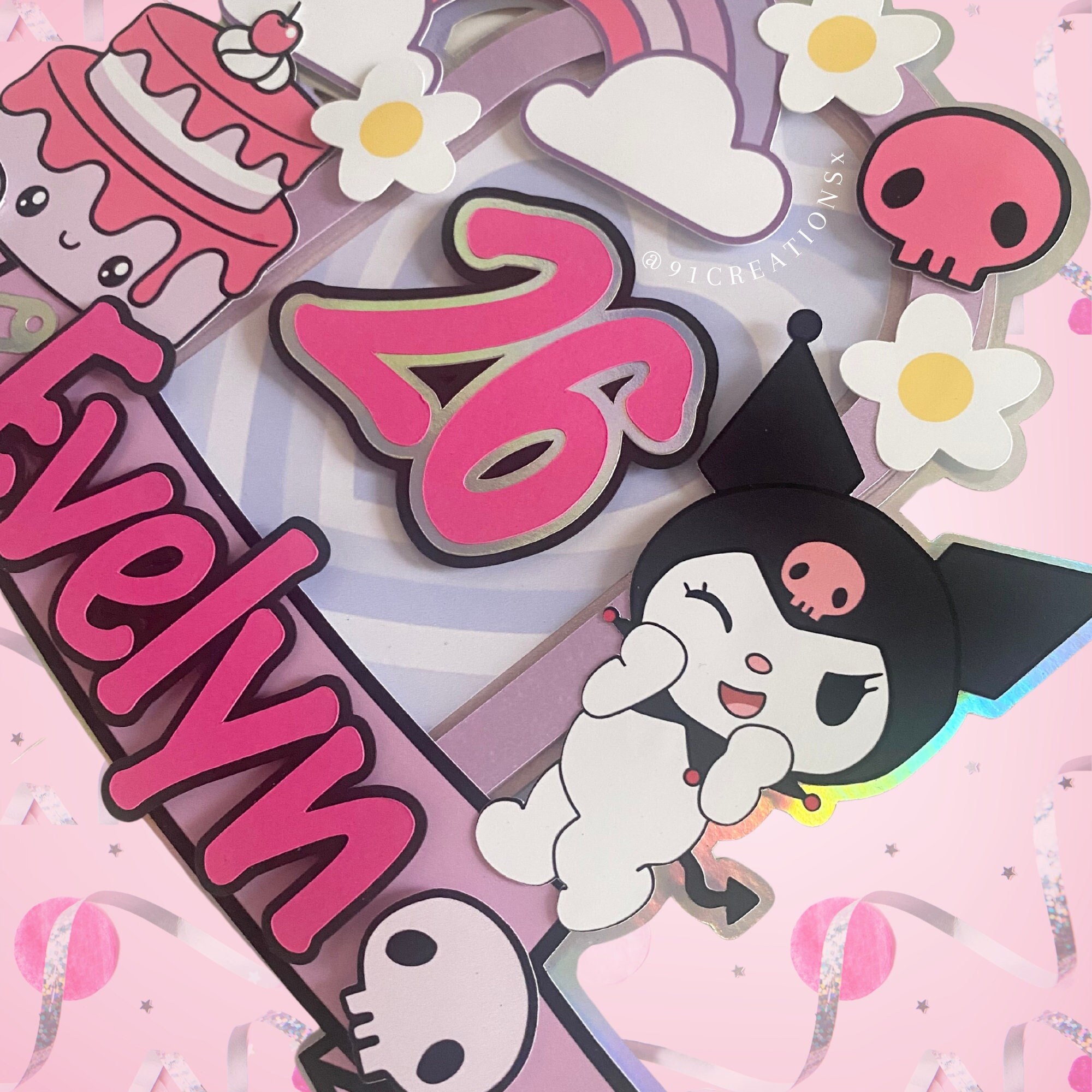 Kuromi Cake Topper Kawaii Birthday Kuromi Birthday Decoration Kuromi ...