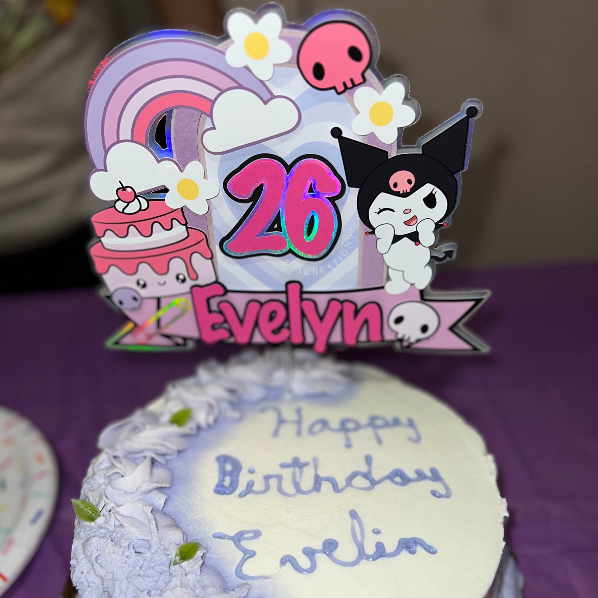 Kuromi Cake Topper Kawaii Birthday Kuromi Birthday Decoration Kuromi ...