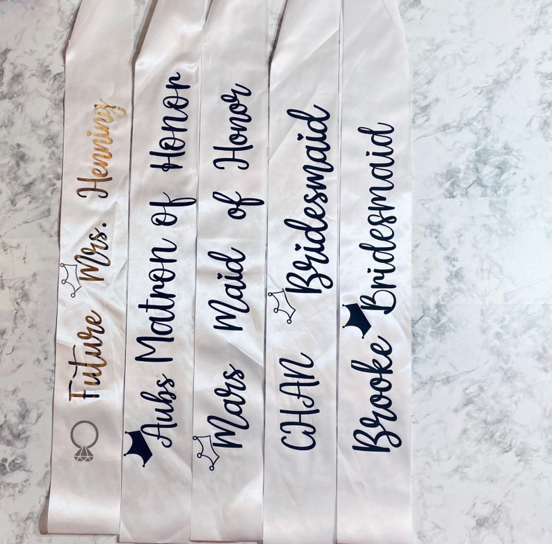 Customized Satin Sash - Etsy