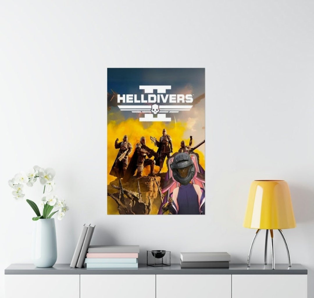 Helldivers 2 Poster, Helldivers Game Wall Art, Helldivers 2 Video Game Defend Democracy ...