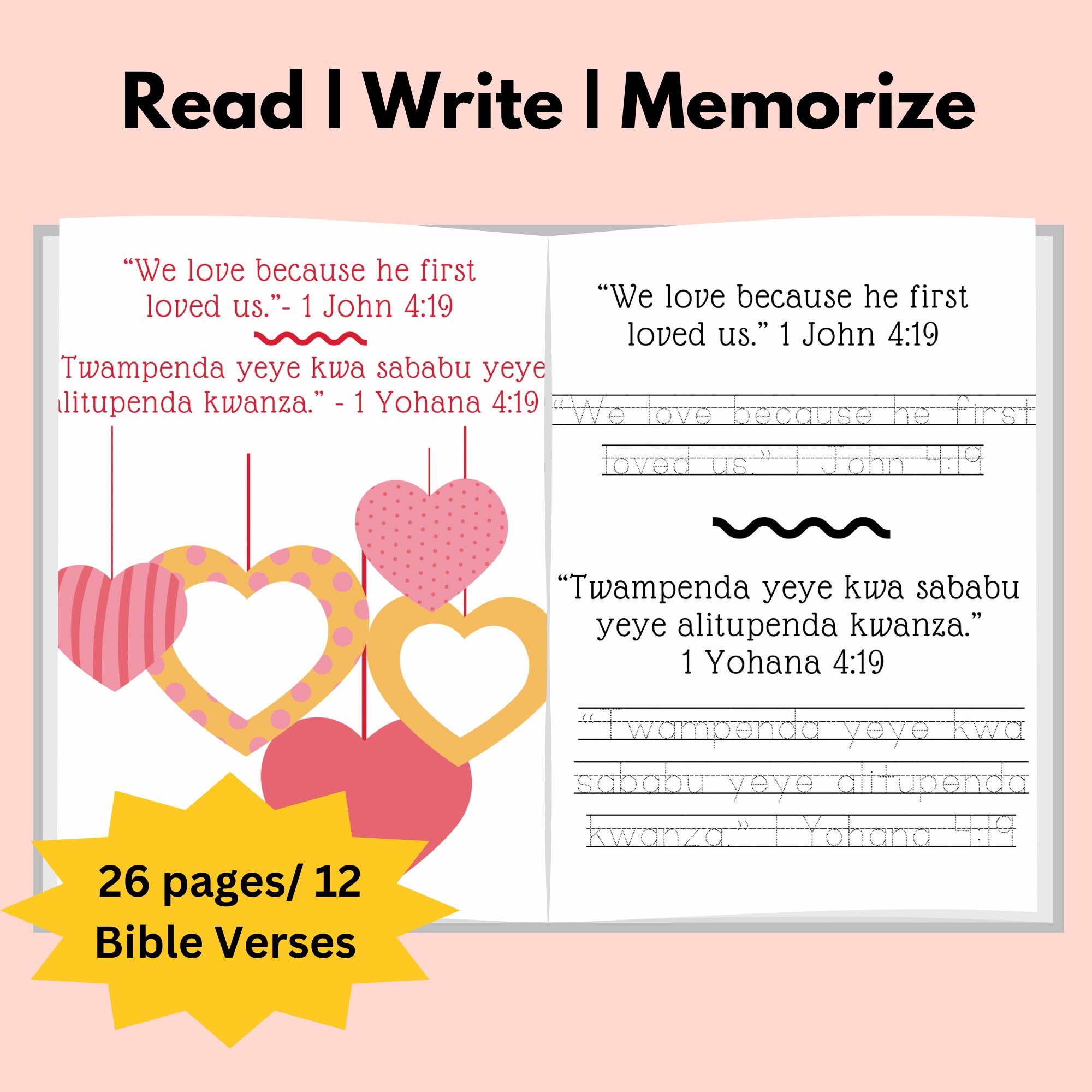 Memory Verse Book for Toddlers Practice Book Bible Verses - Etsy