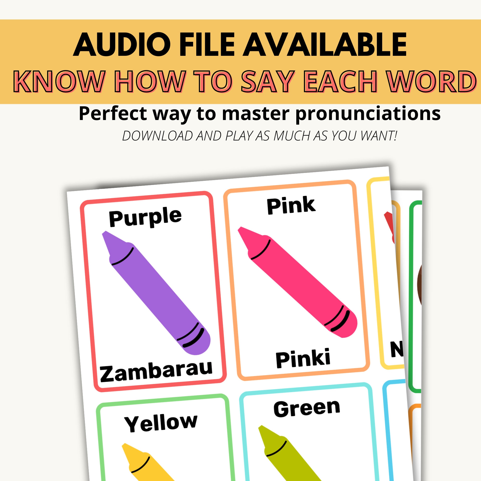 Colors and Shapes Flashcards, English/swahili, Homeschooling, Bilingual ...