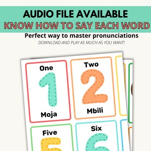 Numbers Flashcards (1-20), English/swahili, Homeschooling, Kenya ...