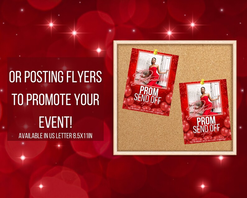 Canva Template Red Prom Invitation Flyer | Red Prom Dress | Prom ...