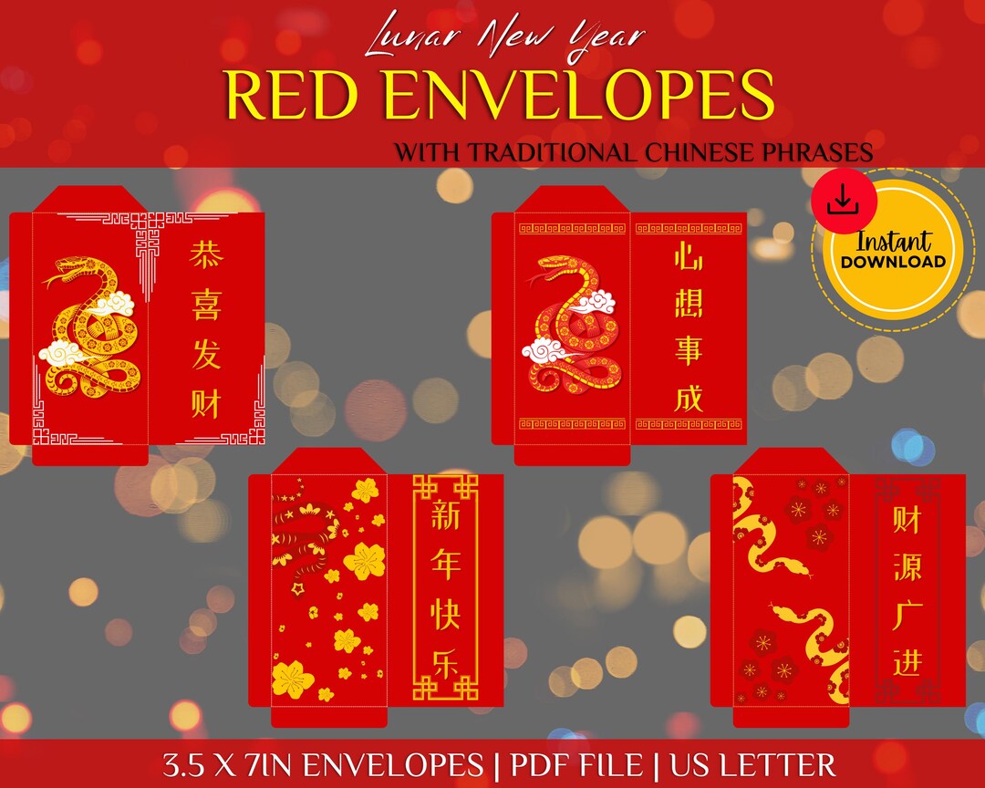 Year of the Snake Red Envelope Set | Lunar New Year 2025 Money ...