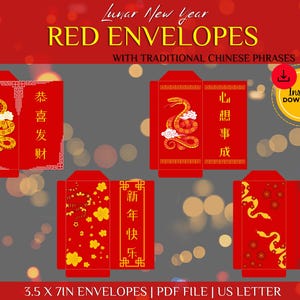 Year of the Snake Red Envelope Set | Lunar New Year 2025 Money ...
