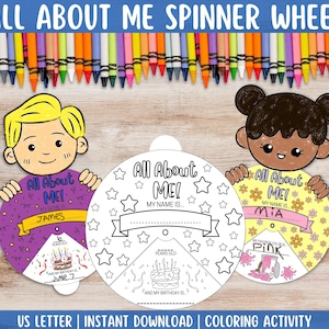 Interactive All About Me Spinning Wheel | Getting to Know You Activity ...