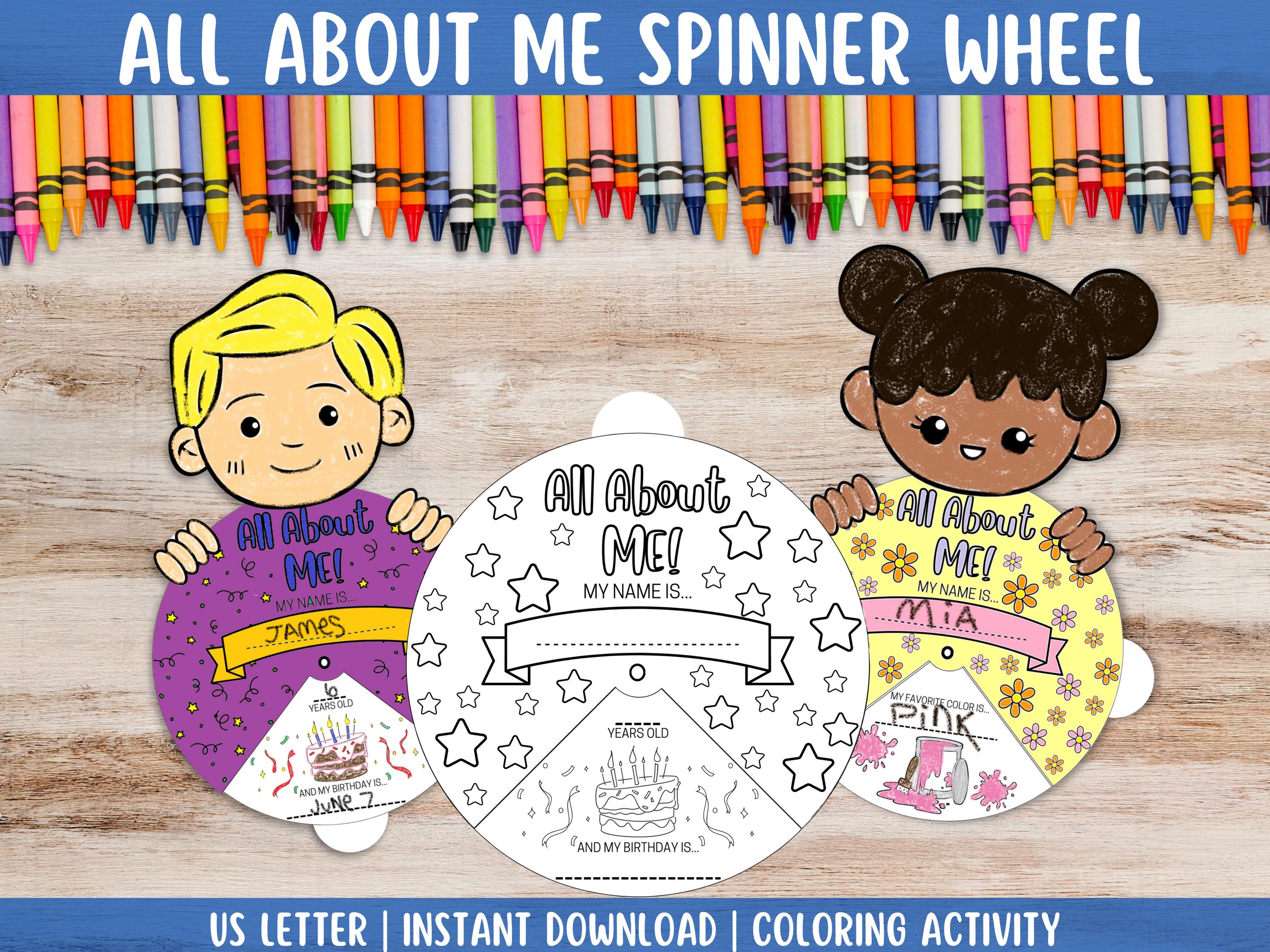 Interactive All About Me Spinning Wheel Getting to Know You Activity ...