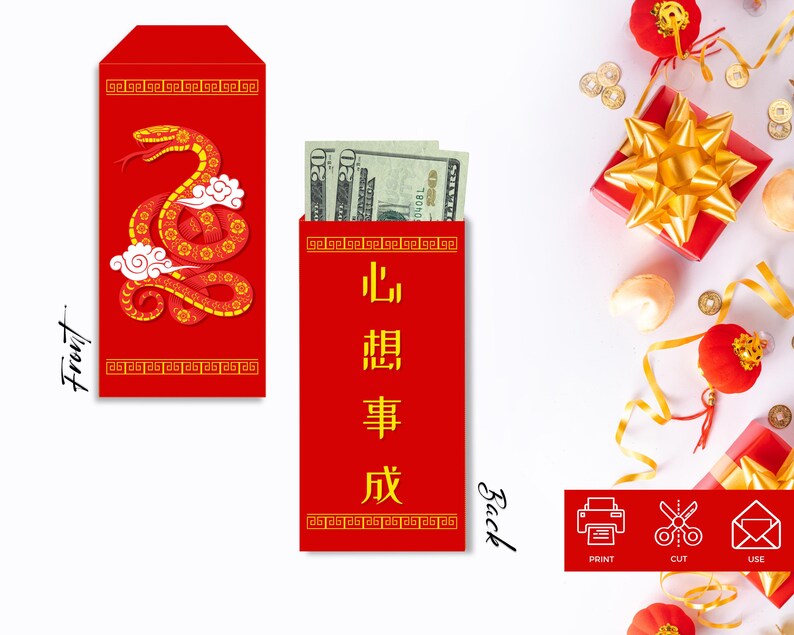 Year of the Snake Red Envelope Set | Lunar New Year 2025 Money ...