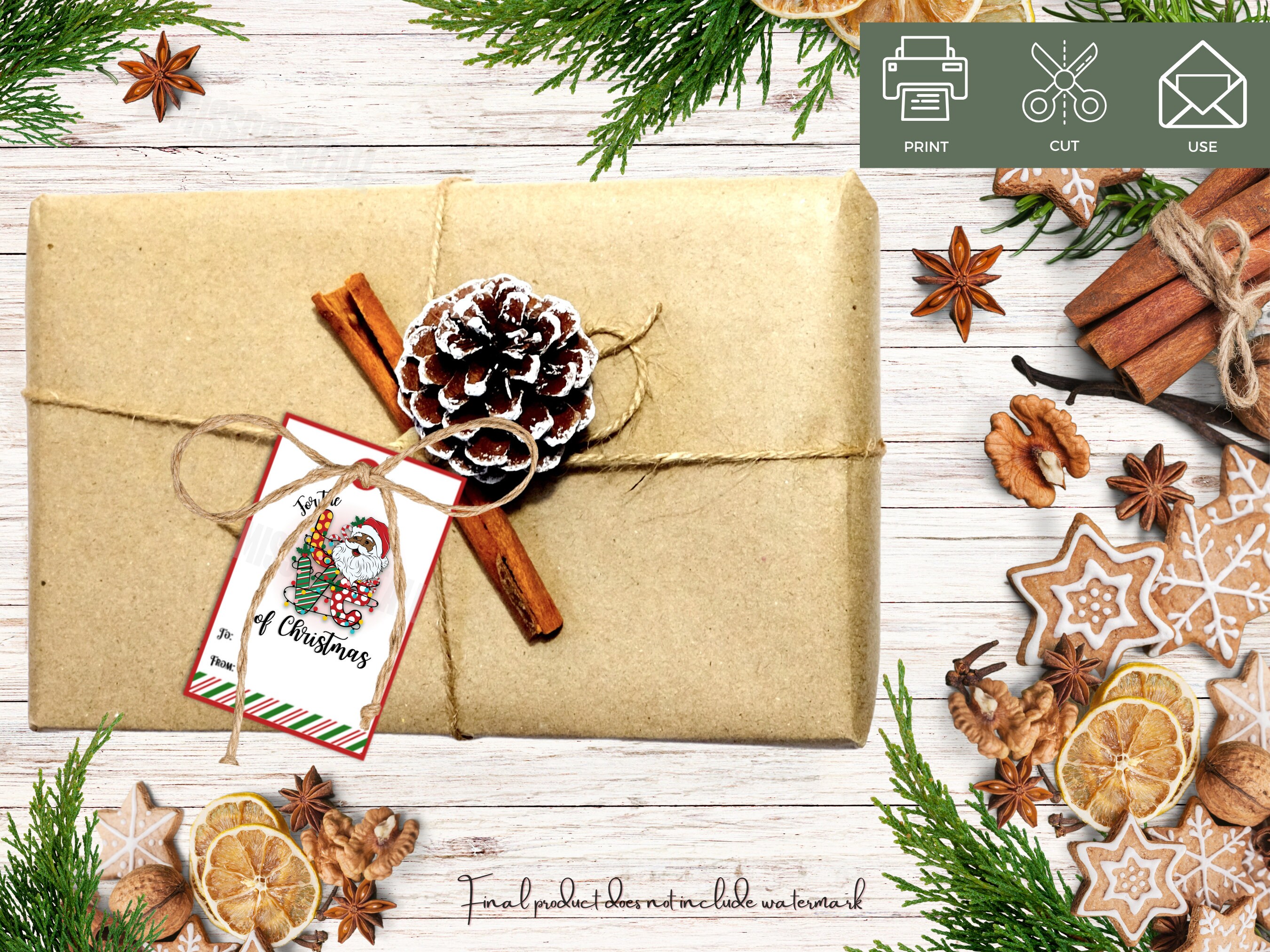 African American Christmas Gift Tags | Black Santa Gift Tags Bundle ...