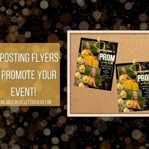 Canva Template Gold Prom Invitation Flyer | Gold Prom Dress | Prom ...