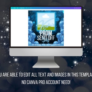 Canva Template Blue Prom Invitation Flyer | Blue Prom Dress | Prom ...