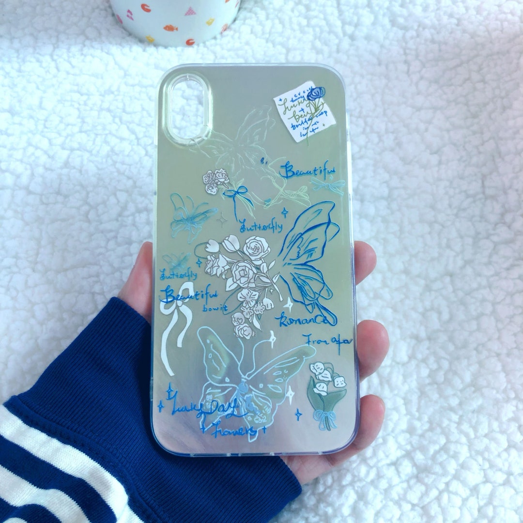 Butterfly Floral Aesthetic Pattern Phone Case for iPhone 15 Pro Max, 14 ...