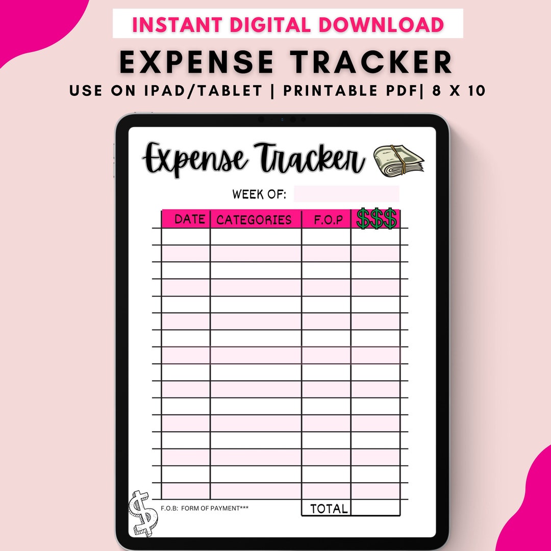 Expense Tracking Sheet for Small Business Expense Tracker Printable Pdf ...
