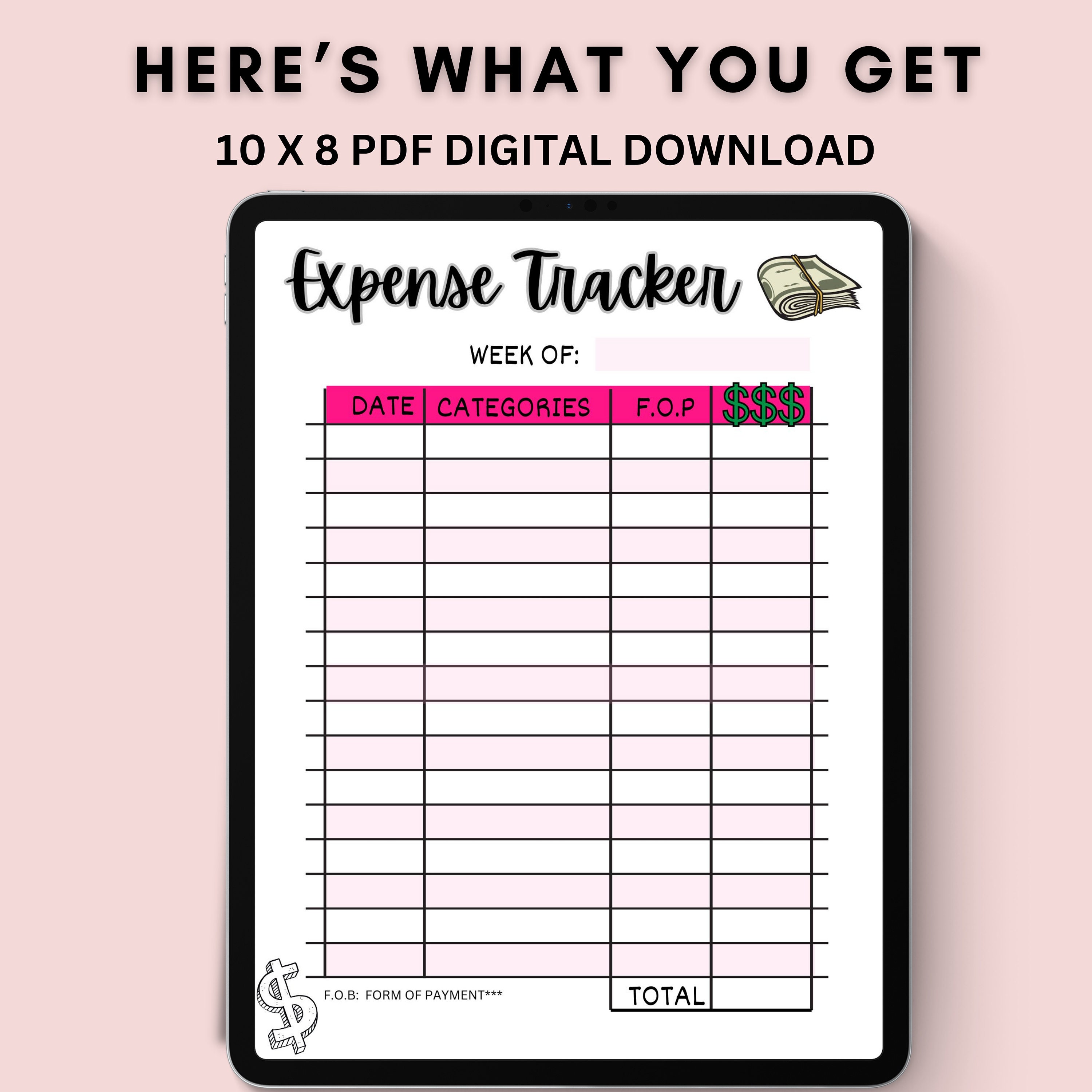Expense Tracking Sheet for Small Business Expense Tracker Printable Pdf ...