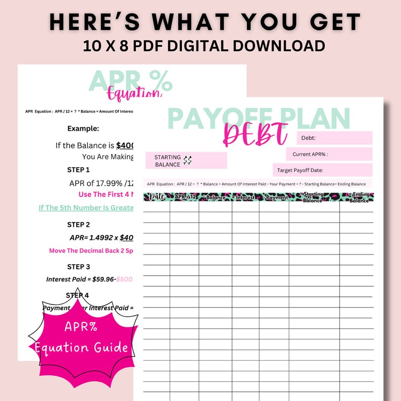 Debt Payoff Plan for Paying off Debt Printable Tracker Paying off ...