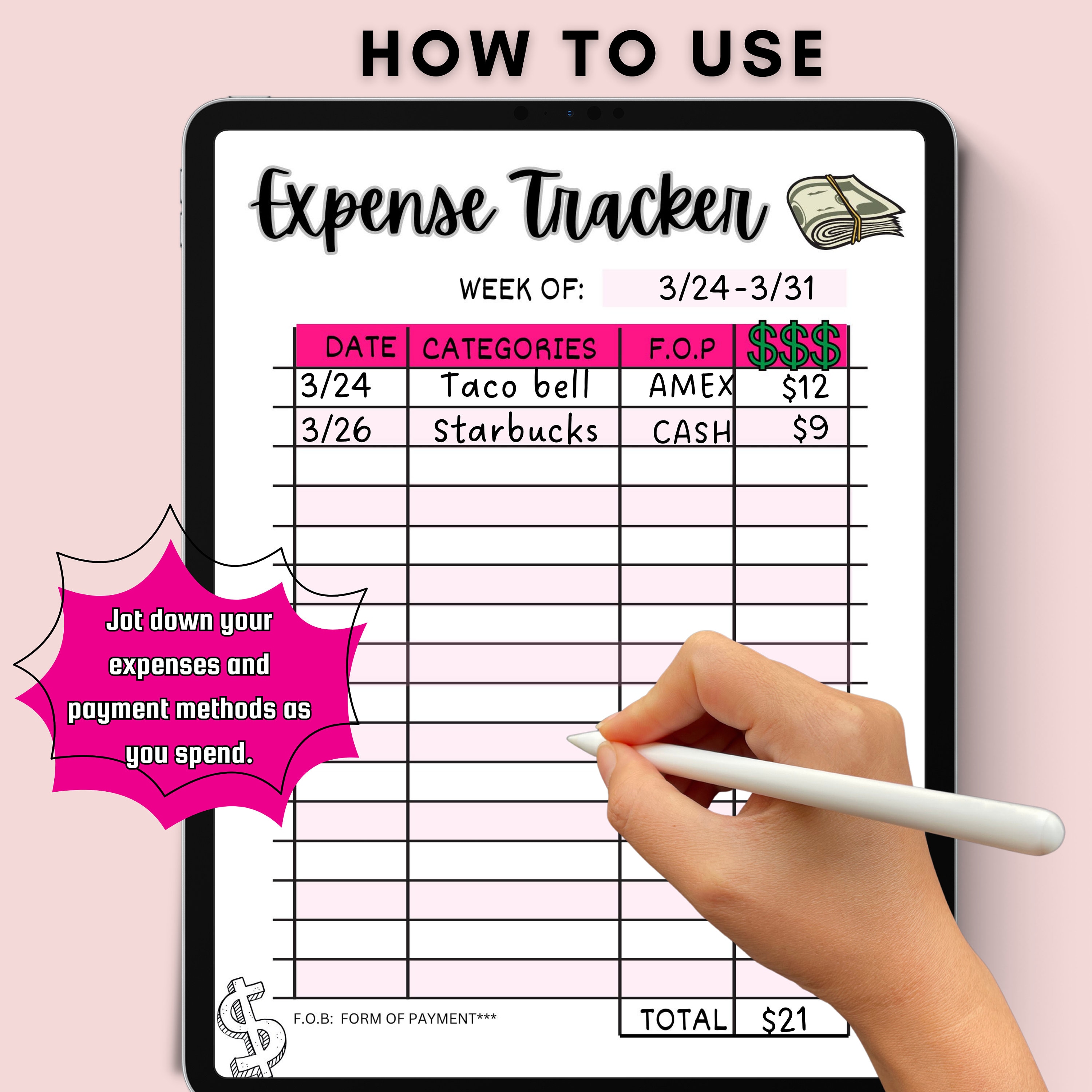 Expense Tracking Sheet for Small Business Expense Tracker Printable Pdf ...