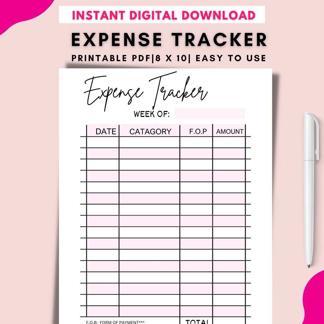 Expense Sheet Pdf Expense Tracker for Personal Use Expenses Tracker ...