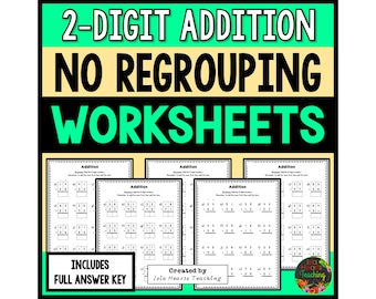 2-digit Addition Worksheets No Regrouping L Standard Algorithm L ...