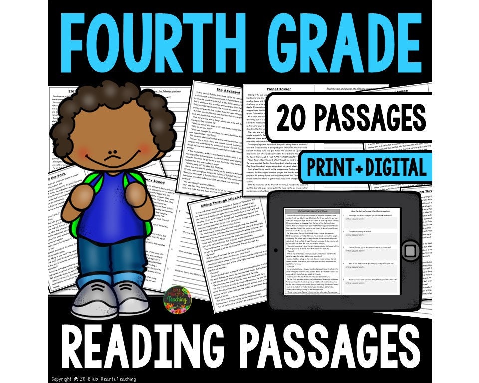 Fourth Grade Reading Comprehension Passages and Questions Worksheets I ...