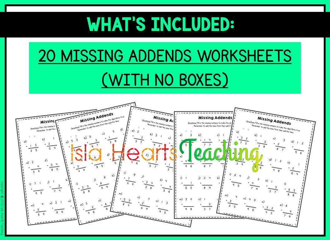 2-digit Addition Worksheets No Regrouping L Standard Algorithm L ...