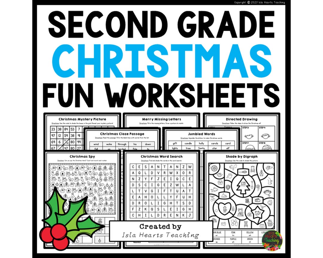 Christmas Fun Puzzles Workbook I Holiday Break Worksheets Xmas ...