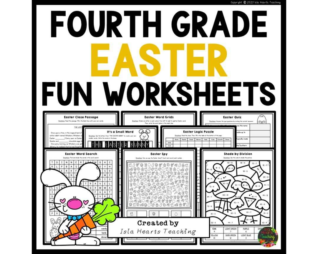 Happy Easter Fun Puzzles Workbook I Holiday Worksheets Activities I 4th ...