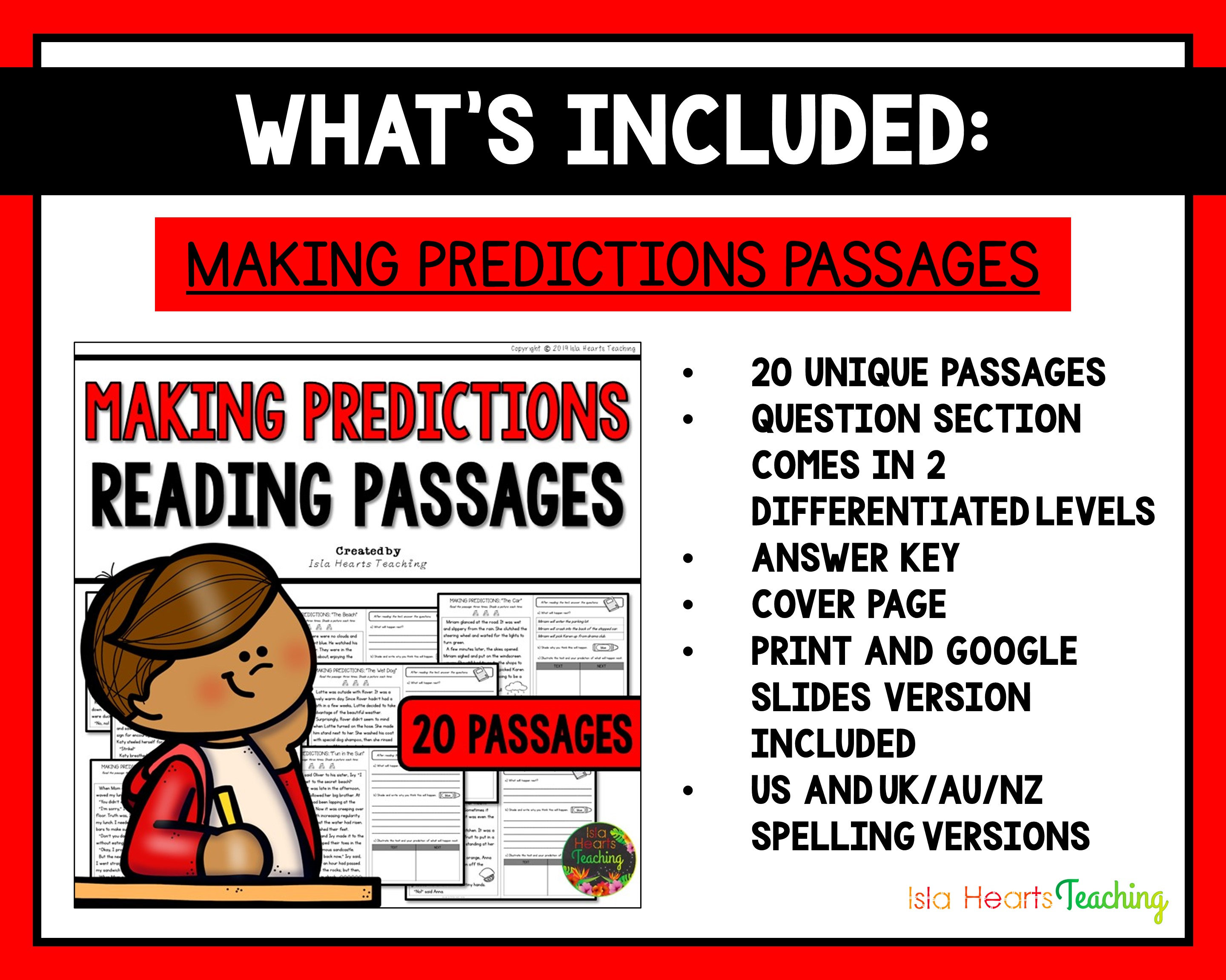 Making Predictions Reading Comprehension Passages and Questions ...