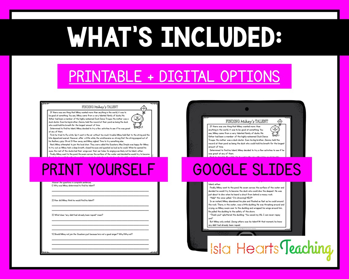 Third Grade Reading Comprehension Passages and Questions Worksheets I ...