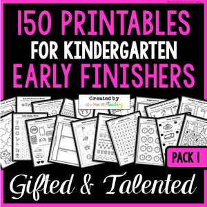 Kindergarten Worksheets for Gifted and Talented Students I Enrichment ...