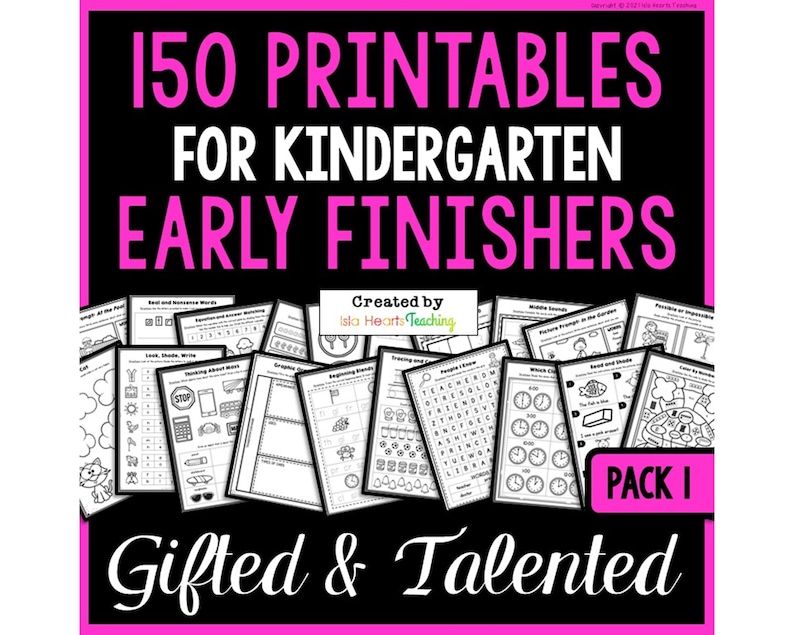 Kindergarten Worksheets for Gifted and Talented Students I Enrichment ...